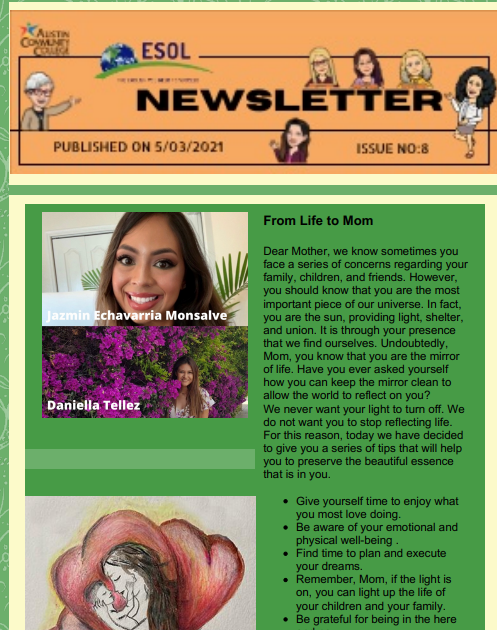 ESOL Newsletter - English for Speakers of Other Languages - English for ...